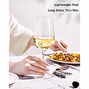 JBHO Polishing Cloth, Wine Glasses Polishing Cloths and 17 oz Lead-Free Wine Glasses Set of 6