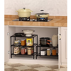 AwadeWhy Shoe Rack 3 Tiers, Narrow Shoe Rack, 3 Tier Shoe Organizer, Sturdy Black Metal Non-woven Expandable Rack, Small Shoe Rack for Storage Kids Men Entryway Closet Bedroom