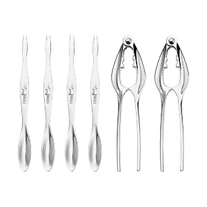 Farberware Set Includes Stainless Steel Scoop with Forks and Nutcrackers, Ideal for Effortlessly Cracking Shells and Removing Meat from Seafood or Nuts, Set of 6