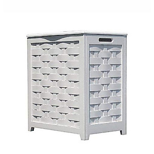 Oceanstar RHV0103W Rectangular Veneer Laundry Wood Hamper, White Finished
