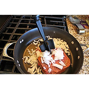 5 Blades Kitchen Ground Meat Chopper Spatula | Hamburger Ground Beef Mix N Chop Tools | for Non-Stick Cookware (Black)