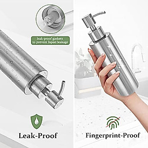 ARKTEK -Stainless Steel Countertop soap dispenser Rust Proof Liquid Hand soap dispenser, Premium Kitchen Pump for Liquid Bathroom Hand Dish Lotion (11.8 Oz / 350 ml)