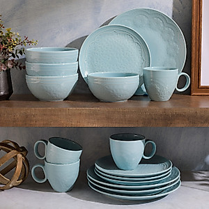 Gibson Elite Alemany 16 Piece Dinnerware Set, Aqua
