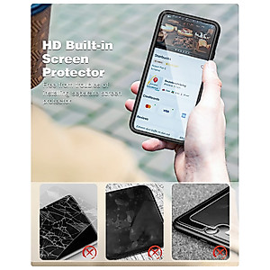 FNTCASE for Samsung Galaxy A54 5g Case: Shockproof Protective Silicone Phone Cases - Slim Full Protection Cell Phones Cover with Screen Protector - Dual Layer Rugged Cell Covers Black