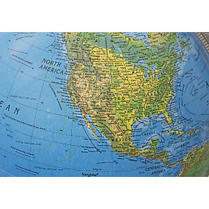 Replogle Toledo Blue Ocean Illuminated Desktop Globe with Hardwood Cherry Finish Base (12"/ 30cm diameter)