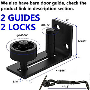 Barn Door Handles Black 12 inch - Sliding Barn Door Handle with Lock Barndoor Hardware Set, Bard Flat Back Plate - Barnwood kit, Inset Knobs Closet Finger Flush Pulls Barnyard Barb Latch Closure Pull