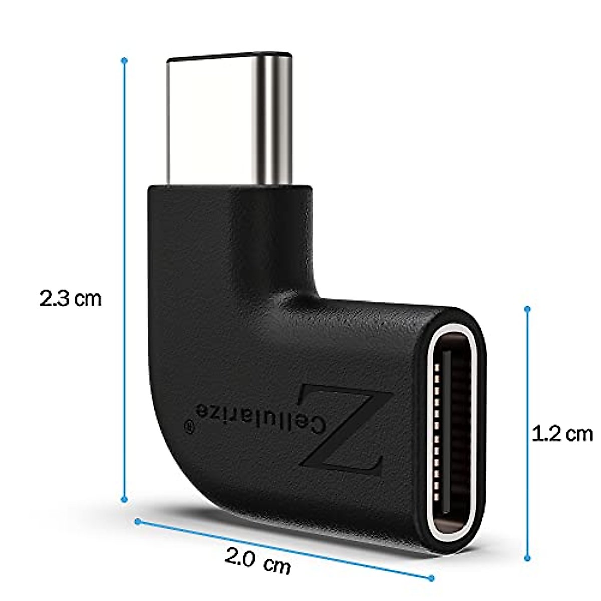 Cellularize Right Angle USB C Adapter USB C 90 Degree Adapter 40Gbps Low Profile Male to Female Extender 240W Thunderbolt 4/3 Data for Steam Deck Notebook Tablet Mobile Phone (3 Pack)