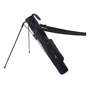 LONGCHAO Sunday Golf Bag, Lightweight Golf Club Bags with Stand and Strap, Pitch and Putt Golf Bag 2 Way Driver Golf Bags, Golf Gifts for Men (Black)