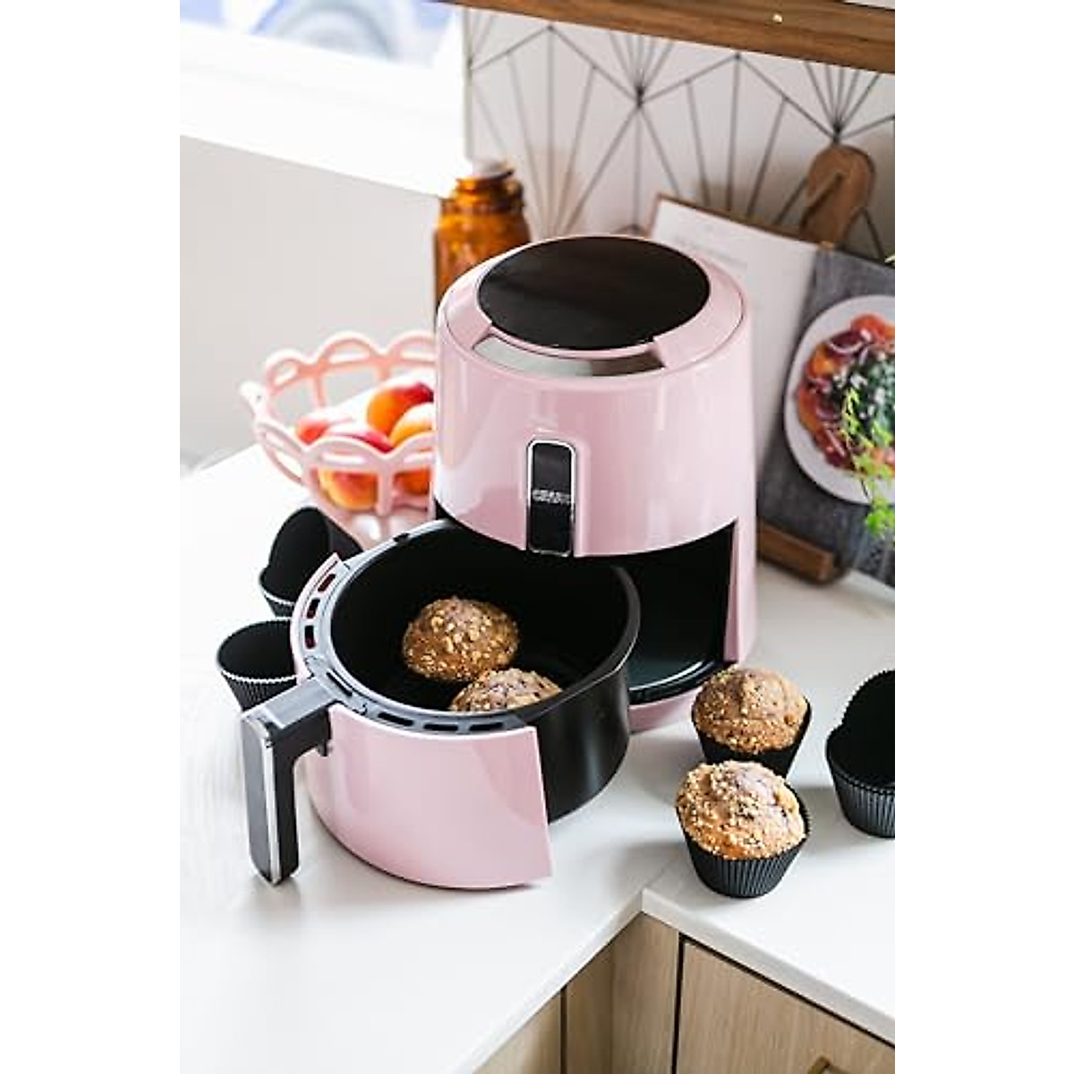 The Silicone Kitchen Reusable Silicone Baking Cups, Non-Toxic, BPA Free, Dishwasher Safe, Regular, Matte Black, 12 Pack