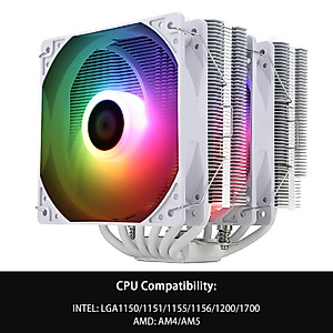 Thermalright Peerless Assassin 120 SE ARGB White CPU Air Cooler, 6 Heat Pipes Cooler, Dual 120mm C12CW-S PWM Fan, Aluminium Heatsink Cover, AGHP Technology, for AMD AM4 AM5/Intel 1700/1150/1151/1200