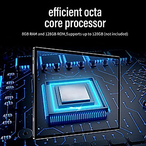 fannay Tablet, 10inch 8MP 24MP Dual Camera 128GB ROM Dual Speaker 100-240V US Plug WiFi Computer Tablet WiFi 8GB RAM for Office (Black)