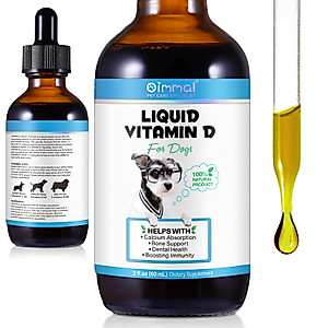 Dog Vitamins D Supplements 2 Fl Oz Liquid Vitamin D for Dogs Strong Bones& Structural Support, Promote Healthy Immune