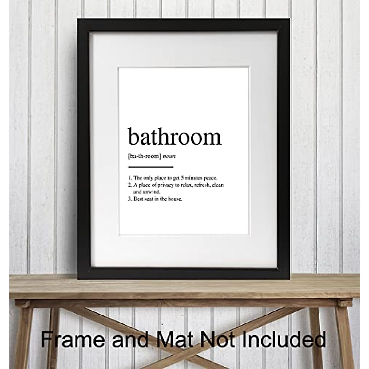 Original Bathroom Definition Typography Wall Art Poster Print - Unique Funny Home Decor for Bath - Makes a Great Inexpensive Gag or Housewarming Gift - 8x10 Photo UNFRAMED