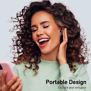 CALCINI Wireless Earbuds, Bluetooth Earbuds 5.3 with LED Power Display Charging Case (Black)