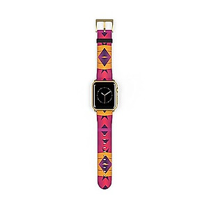 Creative Vibes2 Boho Colorful Smart Watch Band Compatible with Smart Watch Series 1, 2, 3, 4, 5, 6, 7, & SE - High-Quality Leather Watch Bands for Smart Watches (38-41 mm, Gold Matte)