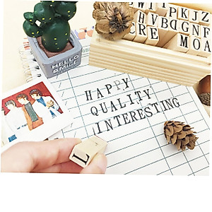 STOBOK 2pcs 26 Stamps United States Letter Student Wooden
