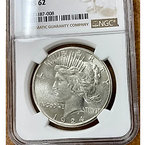 1924 S Peace Dollar $1 NGC MS-62