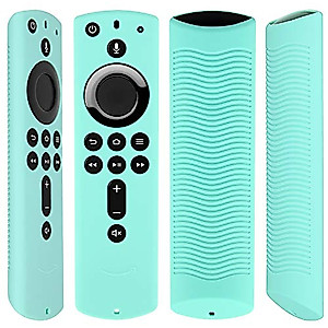 [2 Pack] Silicone Remote Cover Compatible with Fire TV Stick 4K Alexa Voice Remote Control, Lightweight Anti Slip Shockproof Protective Sleeve (Mint Green + Pink)