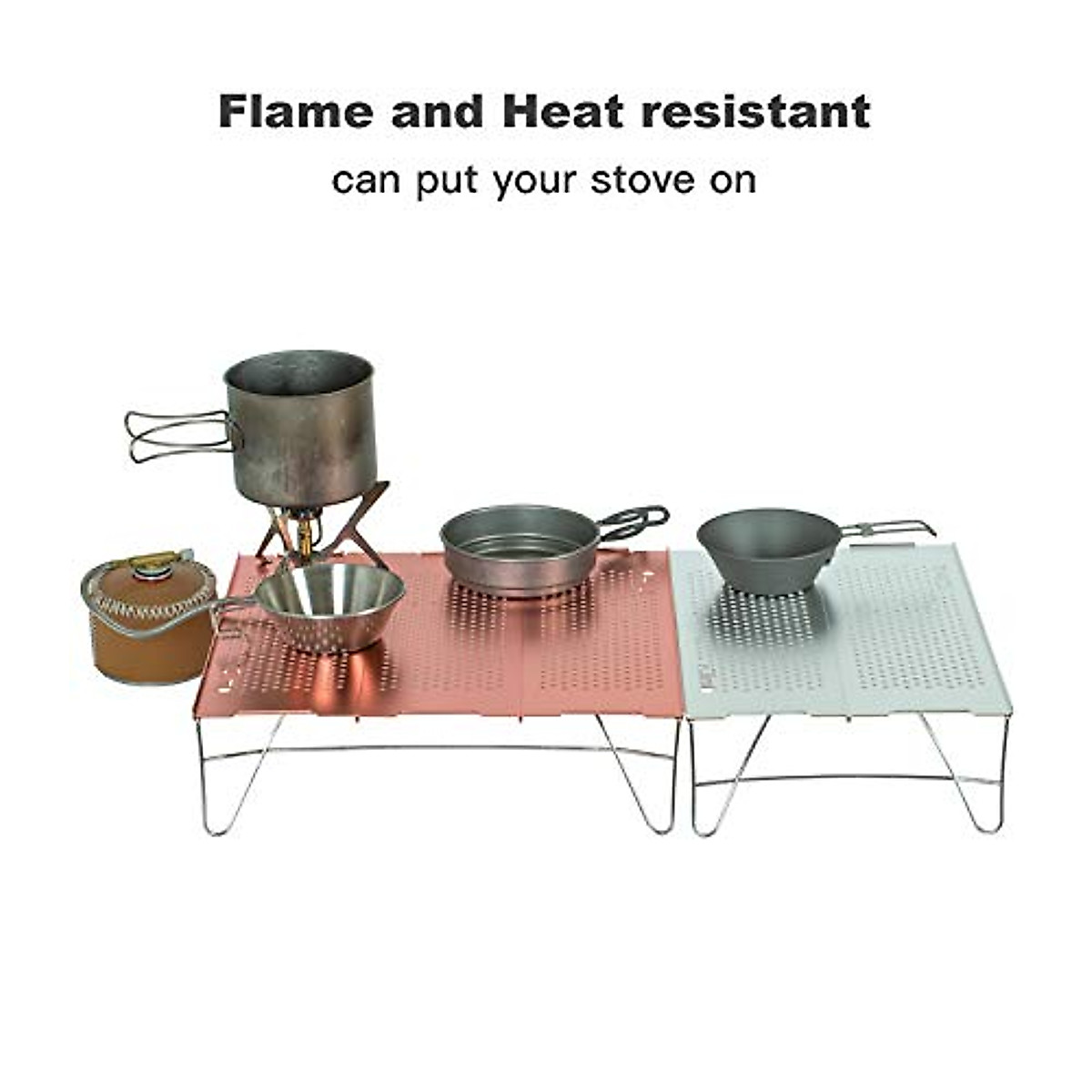 iClimb 2 Anti-Sinking Large Feet Chair and 1 Solo Mini Folding Table Bundle, Ultralight Compact for Two Person Outdoor Backpacking Hiking Camping Beach Concert