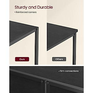 VASAGLE Modern TV Stand for TVs up to 75 Inches, 3-Tier Entertainment Center, Industrial TV Console Table with Open Storage Shelves, for Living Room, Bedroom, Black with Wood Grain ULTV098B22