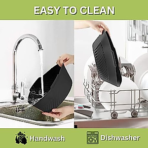 Black Silicone Crock Pot Liners 5-6QT, Non-Stick, Reusable and Food-grade Slow Cooker Liner Foldable Collapsible Single Grid Liners for Crock Pot Reusable, Food Grade Safe & Leak Proof