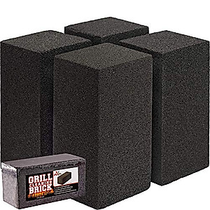 Commercial Grade, Heavy Duty Grill Cleaning Brick Bulk 4 Pack. Pumice Stone Cleaner Tool Cleans and Sanitizes Restaurant Flat Top Grills or Griddles Effectively Without Harsh Chemicals or Abrasives