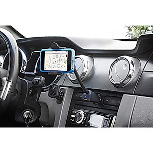 Scosche H12VFXM PowerMount Phone Mount for Car | 12V Charger for Vehicle's Power Port | 7.5 Watts | Flexible Mount Arm| Black