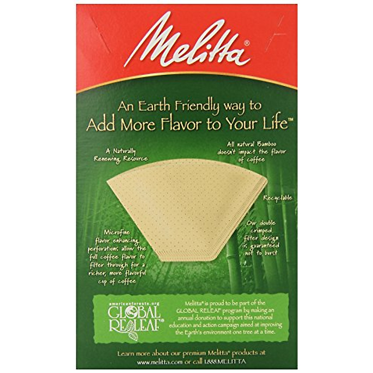 Melitta #2 Cone Coffee Filters, Bamboo, 80 Count (Pack of 6) 480 Total Filters Count - Packaging May Vary