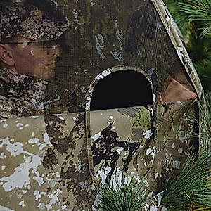 Barronett Blinds® Big Cat™ Heavy-Duty, Portable Hunting Blind, Heavy-Duty Hub Blind, 600 Denier Fabric, Low Profile Windows, 3-Person, Crater™ Thrive, 80” x 90” x 90”, BCHD350CT