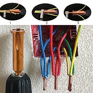 Wire Twisting Tool Cable Wire Stripper and Twister for Electrical Power Drill, 3 Way/ 5 Way Wire Stripping Tool Compatible with 6/ 7/ 8/ 9/ 10 AWG Wire