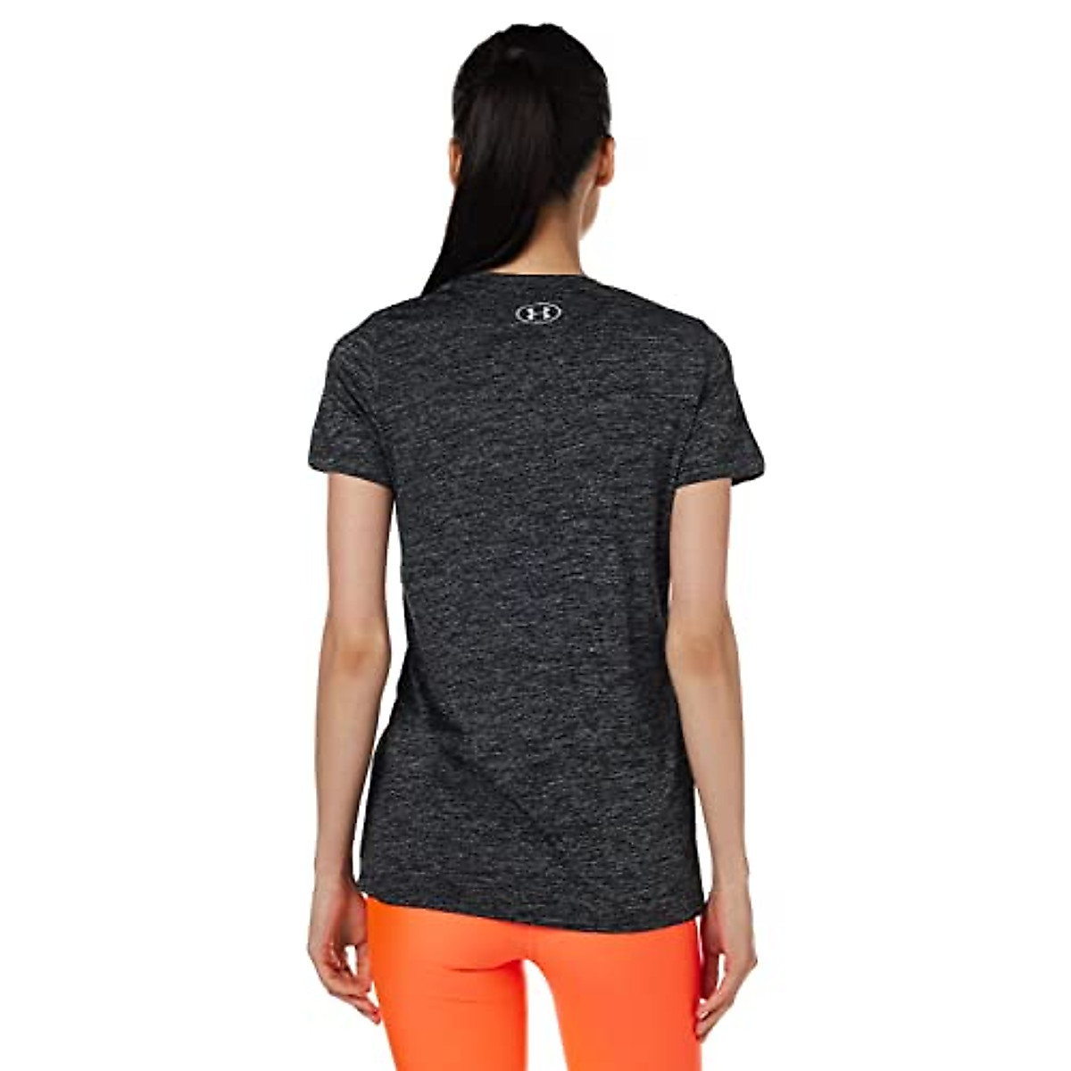 Under Armour Women's Tech Twist T-Shirt , Black (001)/Metallic Silver , Large