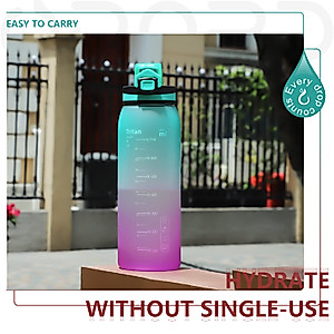 Opard 30oz Sports Water Bottle with Leak Proof Flip Top Lid BPA Free Tritan Reusable Plastic for Gym and Outdoor