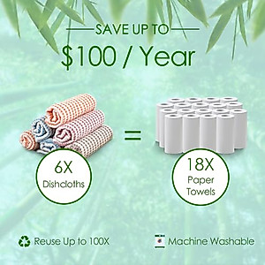 Kitchen Washcloths 8 Pack, 10x14 inch Small Dish Cloth for Washing Dishes, Lint Free Fast Dry Reusable Cleaning Cloth, Ultra Soft & Scratch Free Waffle Dish Rag, Easy to Rinse Multicolor Dishcloths