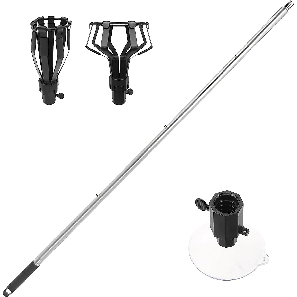 18FT Reach Light Bulb Changer High Ceilings – 12FT Light Bulb Changer Pole for High Ceilings Adjustble Extension Assembled with Basket and Suction Cup