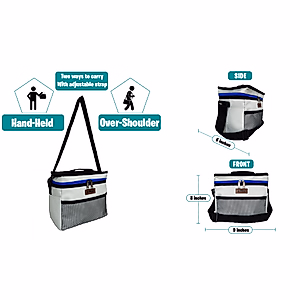 MikeyZ Lunch Bag, White & Blue, Unisex, Meal Holder, 24x14.5x19cm