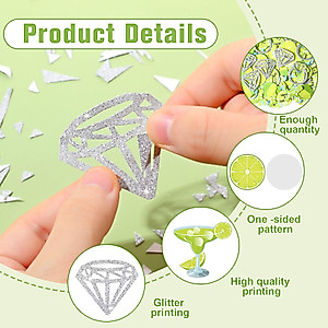 WinnerWhy 300 Pcs Margarita Glasses Confetti Margs and Matrimony Bachelorette Confetti Diamond Ring Motif Confetti Margarita Table Confetti Decor for Mexican Day Bridal Shower Tropical Party