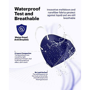 Dolce Calma KN95 Face Mask, 20 Pack Individually Wrapped, 5-Ply Breathable & Comfortable Multicolor Masks for Men and Women, Multicolored Masks with Adjustable Nose Clip & Flexible Earloop KN95 Mask