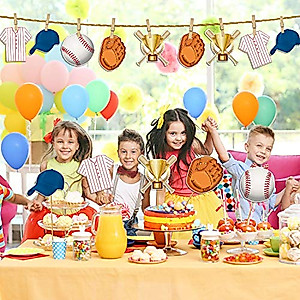 45 Pieces Baseball Paper Cut Outs Versatile Classroom Decoration Sports Themed Cut-Outs with Glue Point Dots for Bulletin Board Classroom School Sports Theme Birthday Party Decoration, 5.9 x 5.9 Inch