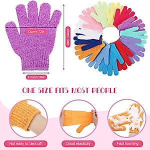 Tegeme 100 Pcs Exfoliating Gloves Double Sided Exfoliating Bath Gloves Nylon Colorful Shower Gloves for Men Women Beauty Spa Massage Shower Deep Clean Body Skin Scrubber Bathing Accessories,13 Colors
