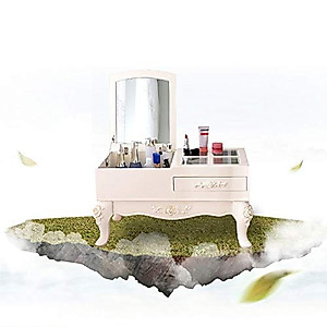 QJPAXL Window Dressing Table Multi-Function Makeup Cabinet Mini Bedroom Dressing Table European Small Simple