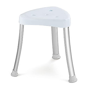 OasisSpace Corner Shower Stool - Triangle Spa Shower Seat for Inside Shower, Shower Shaving Stool for Adults, Shower Chair with Anti-Skid Rubber Feet for Small Shower