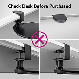 EHO Clamp on Mouse Platform, Clip on Pad Rotating 360 Degree, w/Comfortable Gel Wrist Rest, Ergonomic, Attachment, Slide Out Tray, Suitable for 1.5" Thickness Desk, for Home Office Desk Organizer