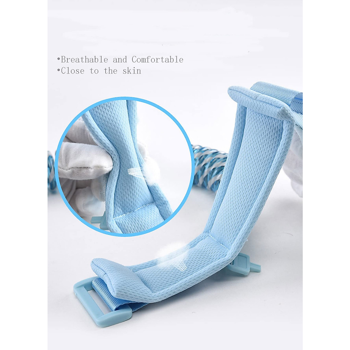 Anti-Wandering Light-up Wristbands, Child Harness with Key Lock, Breathable Toddler Traction Belt, Anti-Wandering Wristbands (Green,Blue,Pink) (Blue)