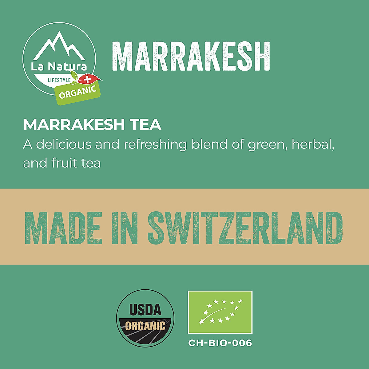 La Natura Lifestyle Organic Marrakesh Green Tea - Caffeine-Free, Refreshing Marrakesh Tea Pods for Nespresso Original Line Machines - Compostable Capsules - Plastic & Aluminum Free (60 Count)