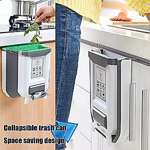 Small Kitchen Garbage can Collapsible Food Waste bin for Kitchen Asian Home Gadgets for Home Trash bin Under Sink Trash can Apartment Essentials for First Apartment Home & Kitchen Must Haves