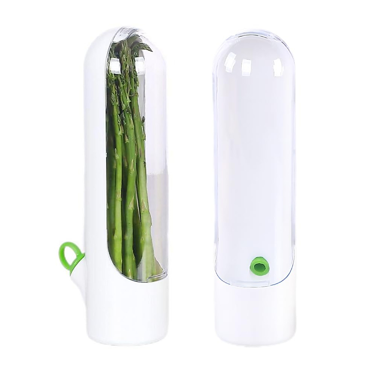 lygchii Herb Keeper for Refrigerator, 2pcs Fresh Cilantro Containers, Clear Herb Storage Container Glass, Keeps Vegetables Fresh for 2-3 Week for Cilantro, Mint, Parsley, Asparagus
