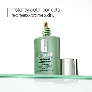 Clinique Redness Solutions Liquid Foundation Makeup Broad Spectrum SPF 15 With Probiotic Technology | Covers Redness + Appropriate For Skin With Rosacea, Calming Alabaster, 1 Fl Oz