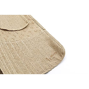 ETCHR Canvas Roll Up Brush Pouch - Brown Paint Brush Holder with Canvas Ties - Paint Tool Roll - Paint Brush Roll Up Case - Art Tool Organizer - Art Brush Roll with Slots and Ties - Paint Brush Case