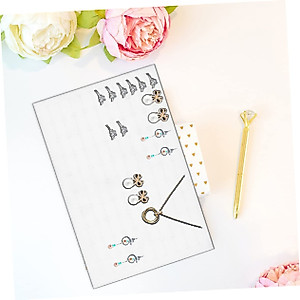 BUGUUYO 10pcs Jewelry Box Pad Sponge Pad for Ring Earring Display Tray Ring Holder Insert Ear Stud Pad Showcase Display Trays Ring Foam Insert Velvet Earrings Pad Leather White