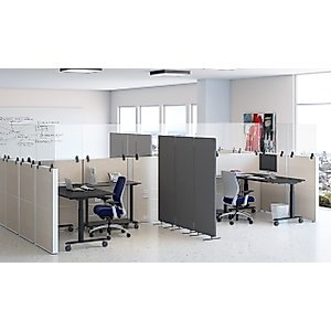 Stand Steady ZipPanels Office Partition | Room Dividers | Three Zip Together Panels Provide Privacy and Reduce Ambient Noise in Workspace, Classroom and Healthcare (Dark Gray)